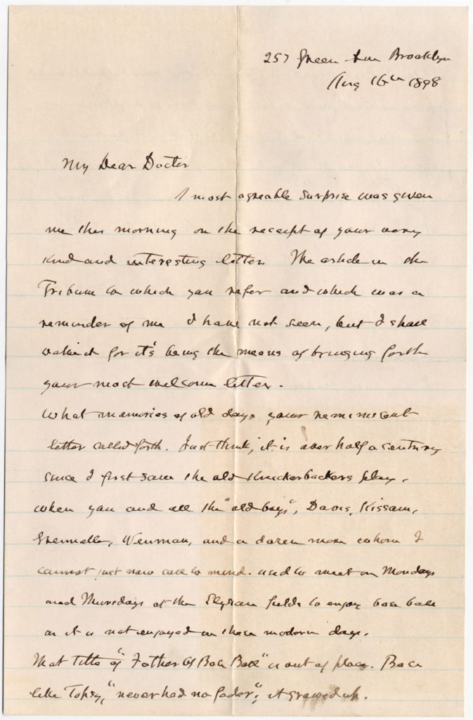 Henry Chadwick On The Father of Baseball - Doc Adams Base Ball (Official)